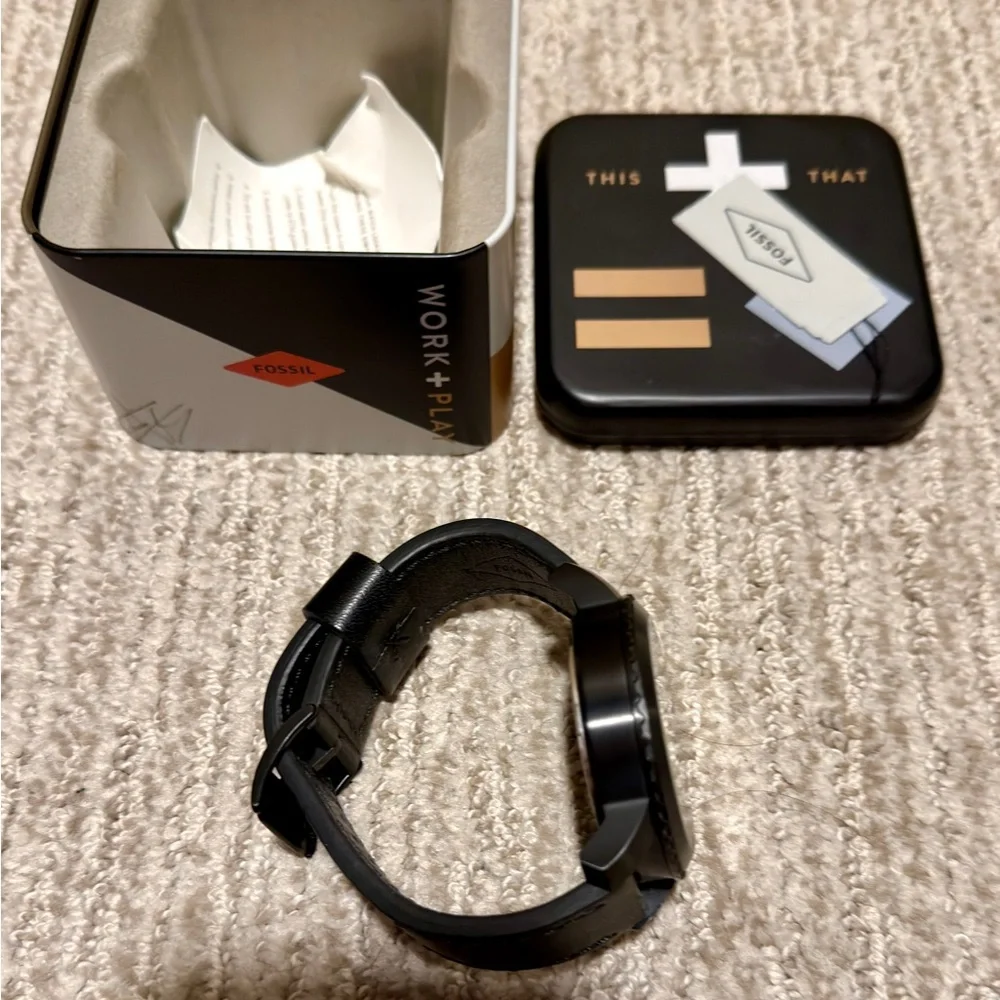 Fossil | Accessories | Fossil Nate Chronograph Black Leather Mens Watch ...